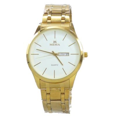 Mema Water Resistant Analog Mens Watch - Gold - Beihasara